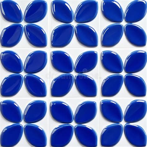 An Illustration Of Blue Patterned Ceramic Wall Tiles As A Graphic Art Background Stock Image