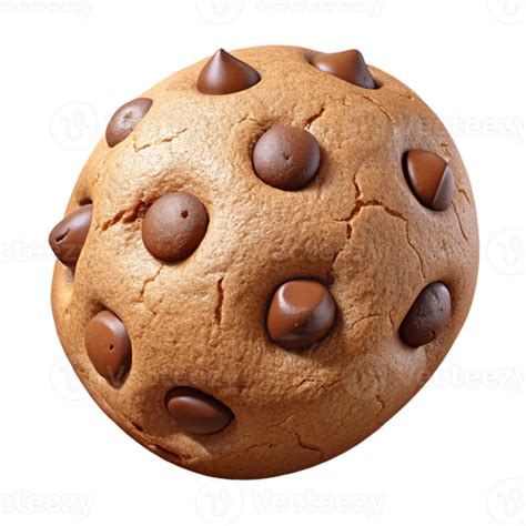Impressive Traditional Crumbly Chocolate Chip Cookie Isolated On