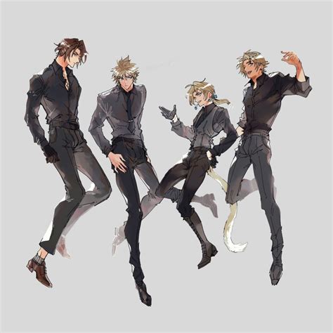 Cloud Strife Squall Leonhart Zidane Tribal And Tidus Final Fantasy And 4 More Drawn By Shio