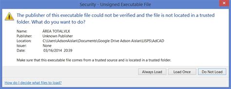 Erro Ao Carregar Lisp Security Concern Adcad