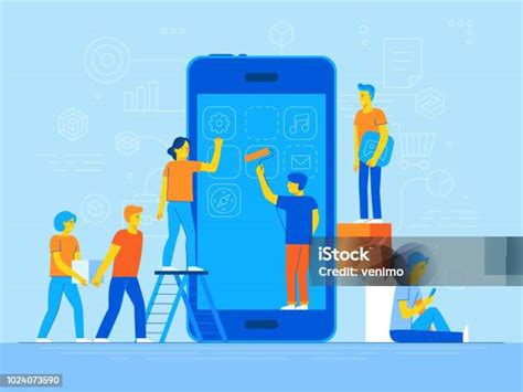 Conception Dapplication Mobile Et Interface De Développement Vecteurs Libres De Droits Et Plus D