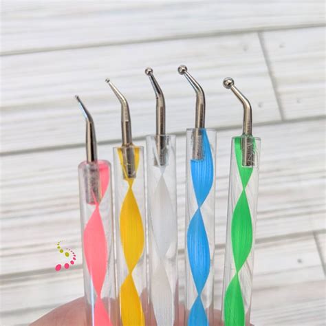 The Original Angle Dotter™ Set Of 5 Mandala Curved Dotting Tool Pen Stylus Assorted Dot Sizes