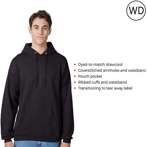 Hanes Mens Ecosmart Hoodie Wd17 Fleece Sweatshirt Pullover Hooded