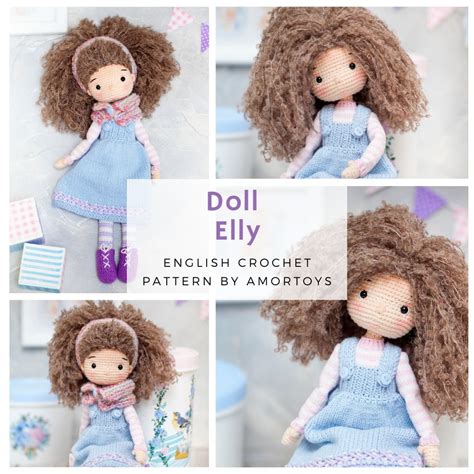 Cute Elly Doll Crochet Doll Pattern Amigurumi Pattern Crochet Doll