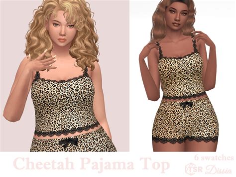 The Sims Resource Cheetah Pajama Top