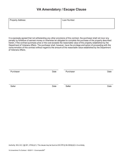 2011 2026 Form Va Amendatory Escape Clause Fill Online Printable