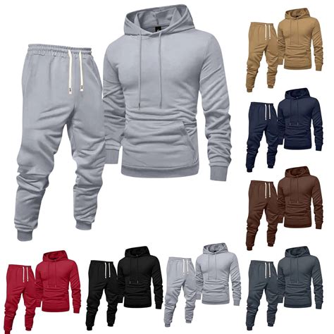 Zimjoy Gray Sweat Suits Men Athletic Mens Track Suits 2 Piece Set