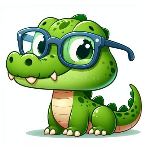 Cute Crocodile Cartoon Isolated On White Background 9 Stock