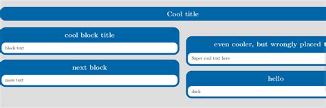 tikzposter combining title only blocks and offset on the next block