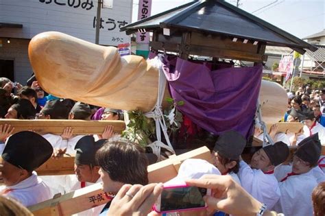 Photo Giant Ceremonial Phallus In Japanese Shinto Fertility Ceremony