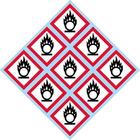 Ghs Oxidizing Oxidation Flame Over Circle Warning 4 W X 4 H Decal Label Kit