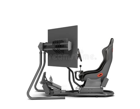 Modern Car Game Simulator Left Side View 3d Render Om White Stock