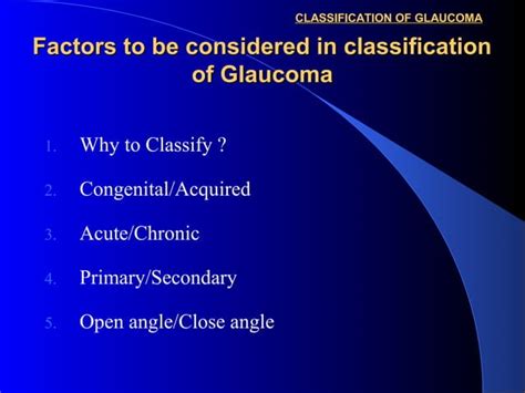 Classification Of Glaucoma Ppt
