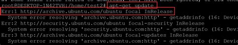 Err1 Ubuntu Focal Inrelease 小鲨鱼2018 博客园