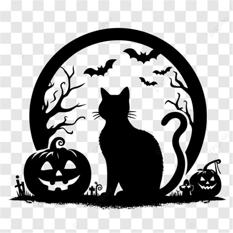 صورة ظلية القط هالوين عيد الرعب صورة ظلية القط قطة Png صورة للتحميل