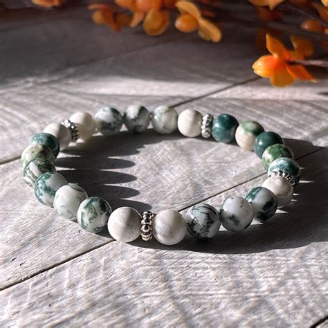 Inner Peace Bracelet Tree Agate And Howlite Beaded Gemstone Bracelet