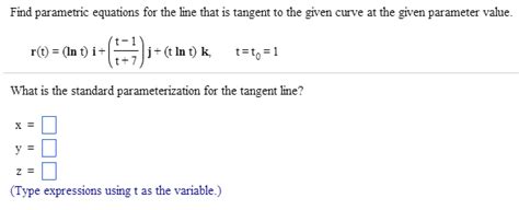 Solved Find Parametric Equations For The Line That Is