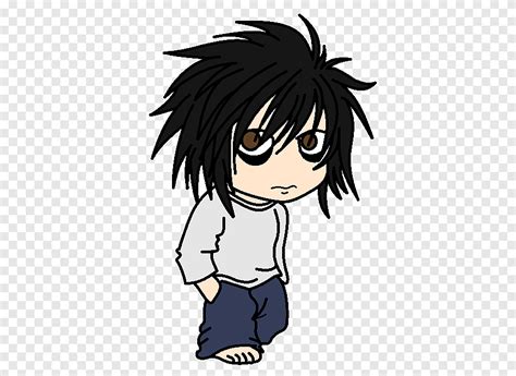L Mangaka Chibi Comics 아니메 Chibi 만화책 흑발 Png Pngegg