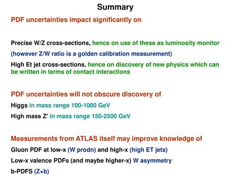Impacts And Constraints On PDFs At ATLAS April Th DIS A M Cooper Sarkar Oxford At The