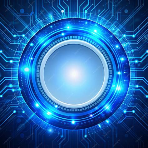 Blue Tech Circle And Futuristic Technology Background Design Premium