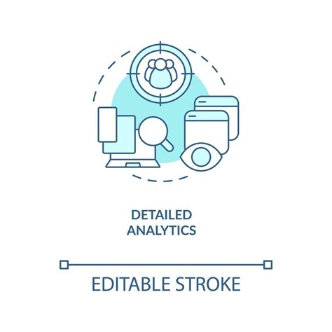 Detailed Analytics Turquoise Concept Icon Target Audience Data