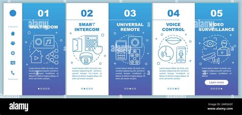 Smart Home Onboarding Mobile Web Pages Vector Template Automation Systems Responsive Smartphone
