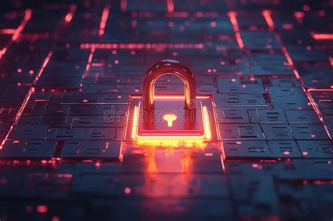 Futuristic Cybersecurity Lock Concept Stock Illustration Illustration Of Tech Storage 353073437