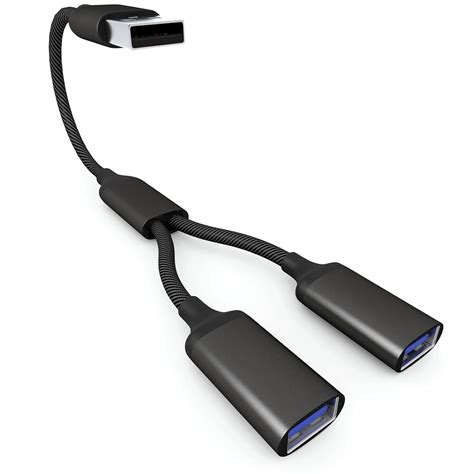 Usb Splitter Cable 1 In 2 Out 1ftusb 20 Male To Dual