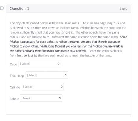 Solved The Objects Described Below All Have The Same Mass