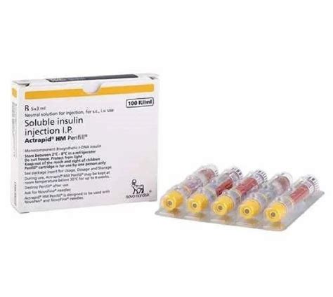 Actrapid Hm Penfill Soluble Insulin Injection At Rs 500piece Netaji