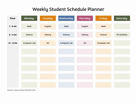 Free Excel Study Planner Templates