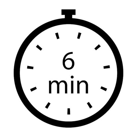 Premium Vector Timer 6 Min Line Icon Time Stopwatch Alarm Clock Clock
