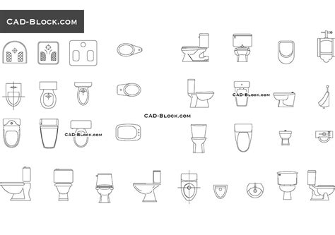 Dark West Indian Wc Elevation Cad Block