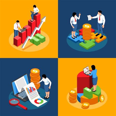 Premium Vector Business Analytics Illustrations In Isometric View