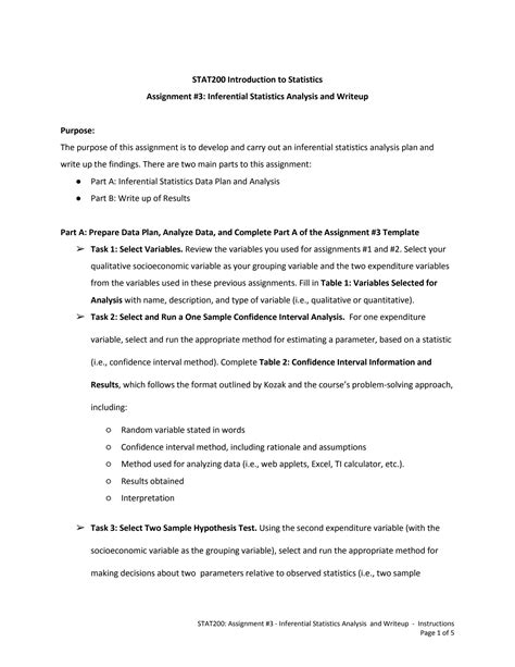 Solution Assignment 3 Inferential Statistics Data Analysis