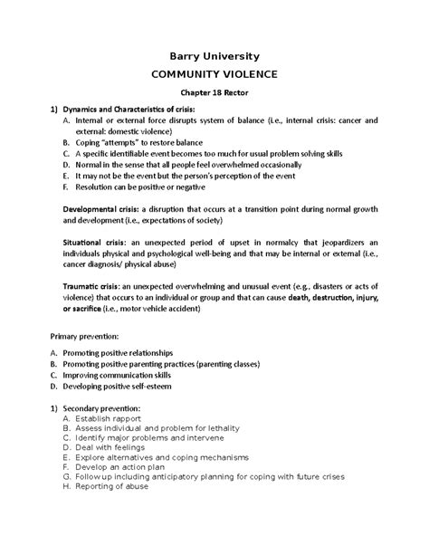 Chapter 18 Community Rector Violence Barry University Community Violence Chapter 18 Rector 1