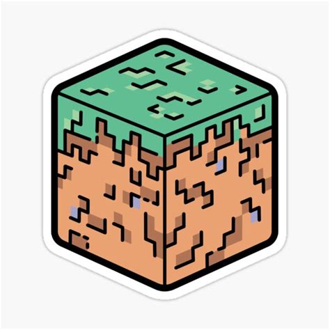 3d Minecraft Grass Block Sticker For Sale By Jamcayt Redbubble
