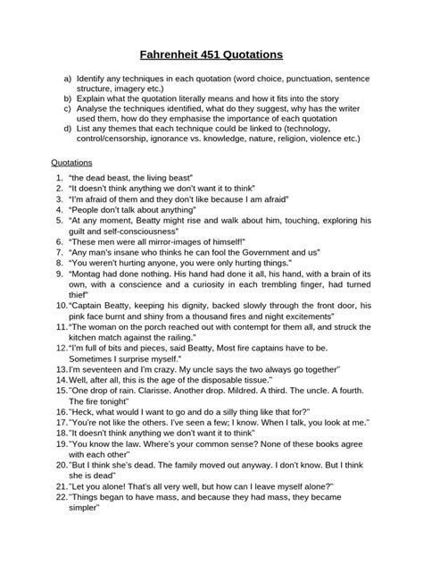Fahrenheit 451 Quotations Pdf