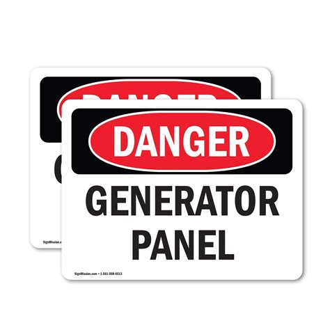 2 Pack Generator Panel Osha Danger Sign 10 Inch X 7 Inch Vinyl Label Decal Sticker Weather