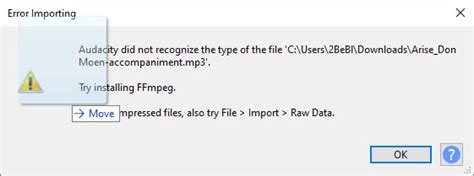 Can T Import Mp3 Files Windows Audacity Forum