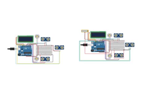 Circuit Design Robot Penghindar Objek Tinkercad