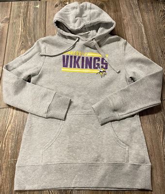 Nwt Womens Minnesota Vikings Premium Heather Gray Logo Hoodie Size