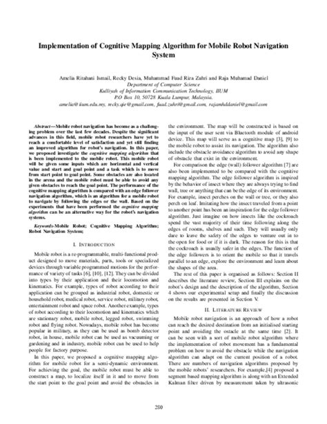 Pdf Implementation Of Cognitive Mapping Algorithm For Mobile Robot