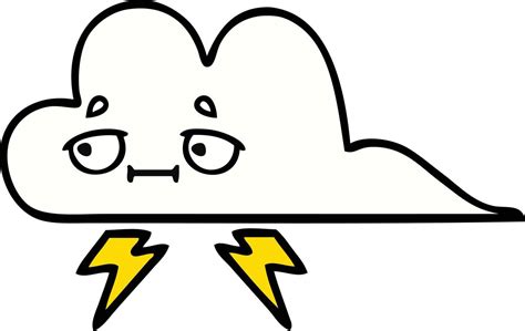Cute Cartoon Thunder Cloud 10202245 Vector Art At Vecteezy