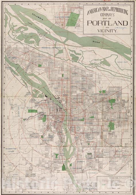 Historical Map Ca 1912 American Map And Reproducing Companys Map Of