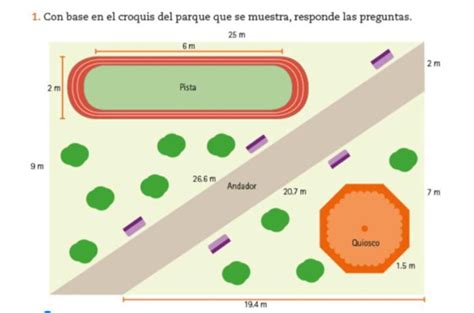 A ¿cuál Es El área Del Parque B ¿cuál Es El Perímetro Del Quiosco C