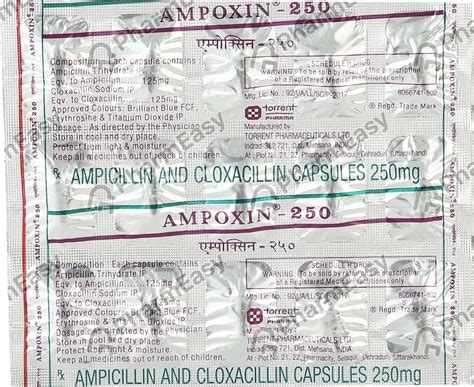 Ampoxin 250mg Strip Of 15 Capsules Uses Side Effects Price And Dosage