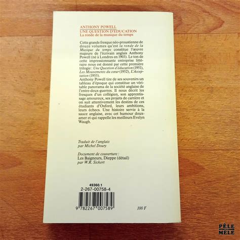 Une Question Déducation Anthony Powell Christian Bourgois Pêle