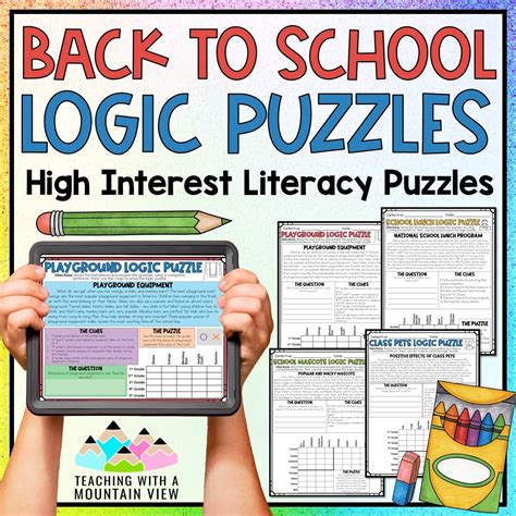 Printable Logic Puzzle Worksheets High School Winter Holiday Math