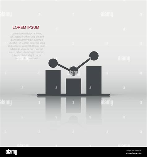 Growing Bar Graph Icon In Flat Style Increase Arrow Vector